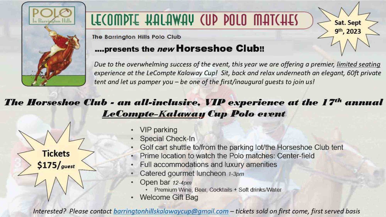 LeCompte Kalaway Cup Polo Match - Village of Barrington Hills