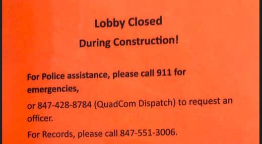 lobby closed snipit - Village of Barrington Hills