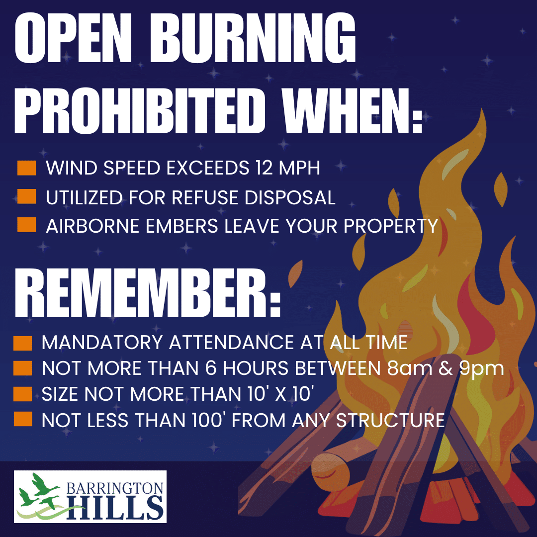 Open Burning Prohibited on 12 mpr Days - Village of Barrington Hills